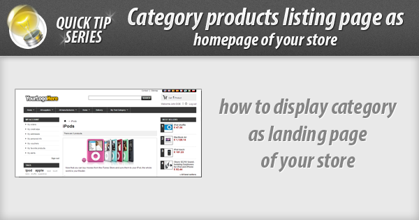 Category products listing as homepage in prestashop